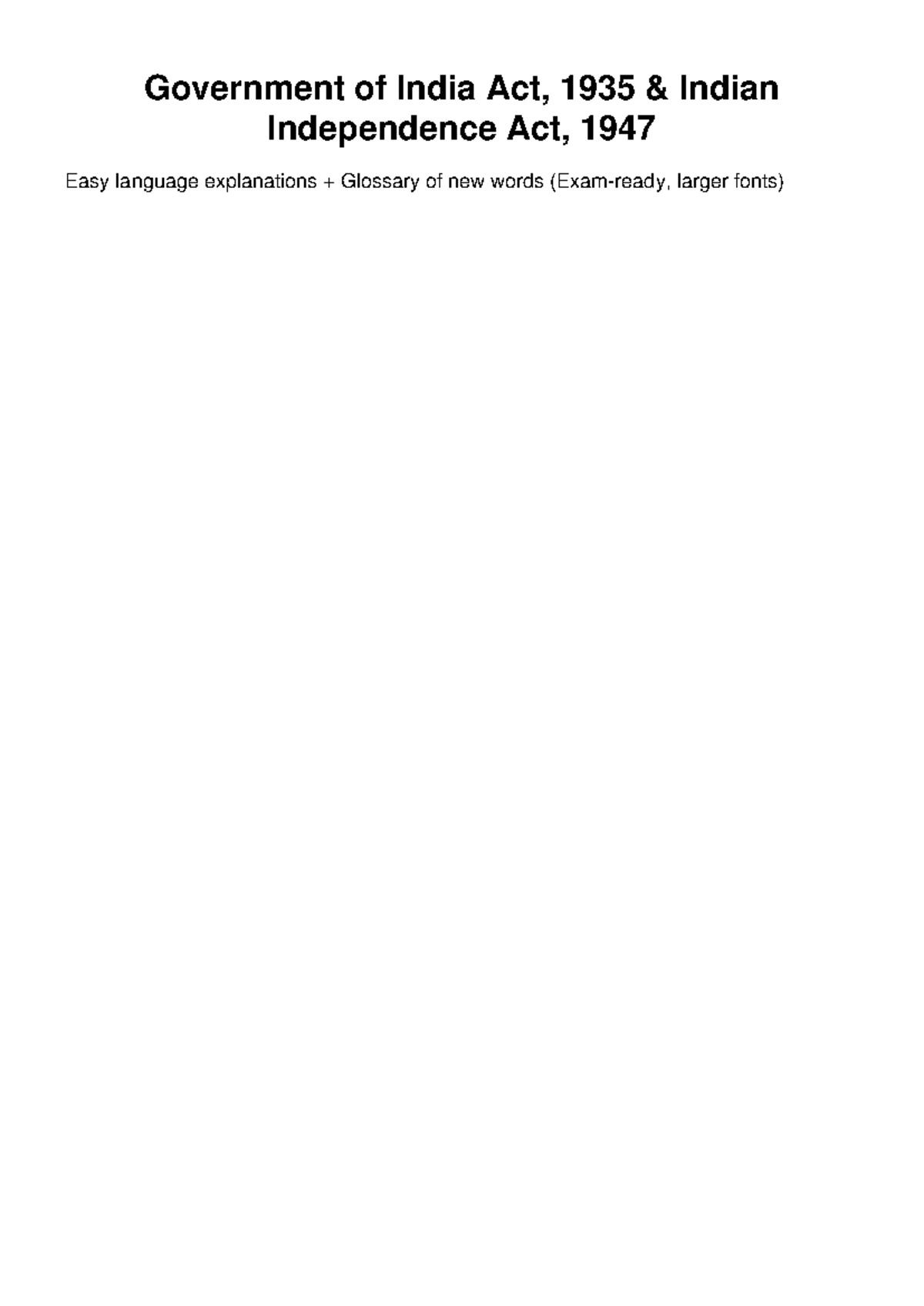 Government of India Act, 1935 & Indian Independence Act, 1947 ...