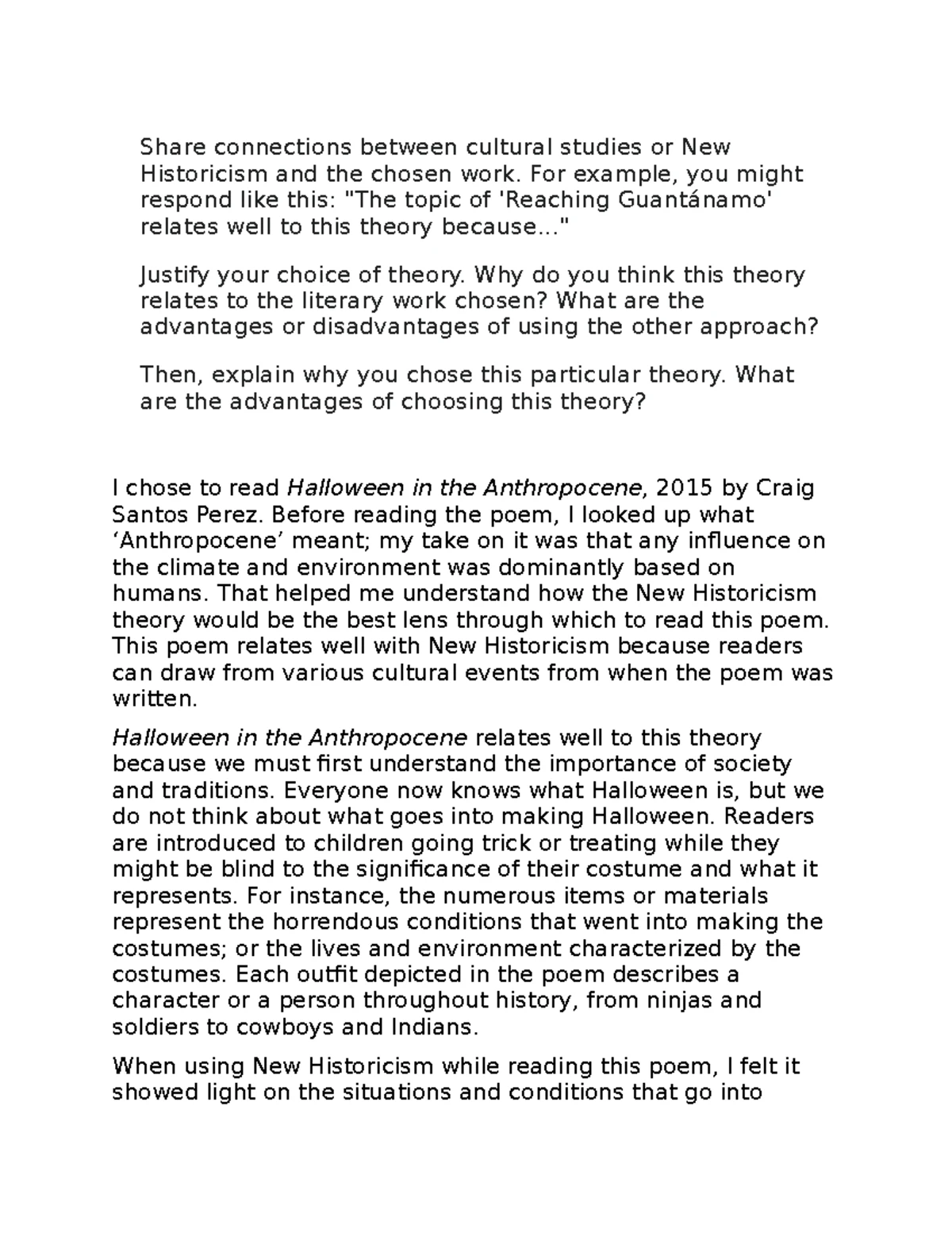 3-2 Connections Discussion; Structuralism, Poststructuralism, & Reader ...