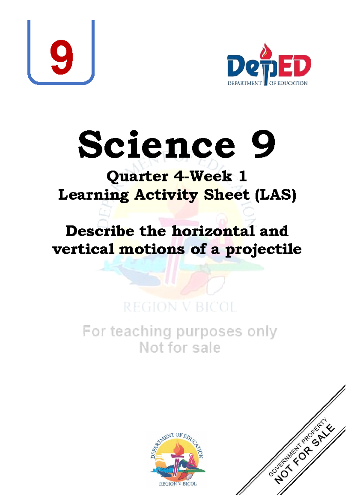 G9Q4LAS1W1 - Horizontal and Vertical Projectile Motions Explained - Studocu