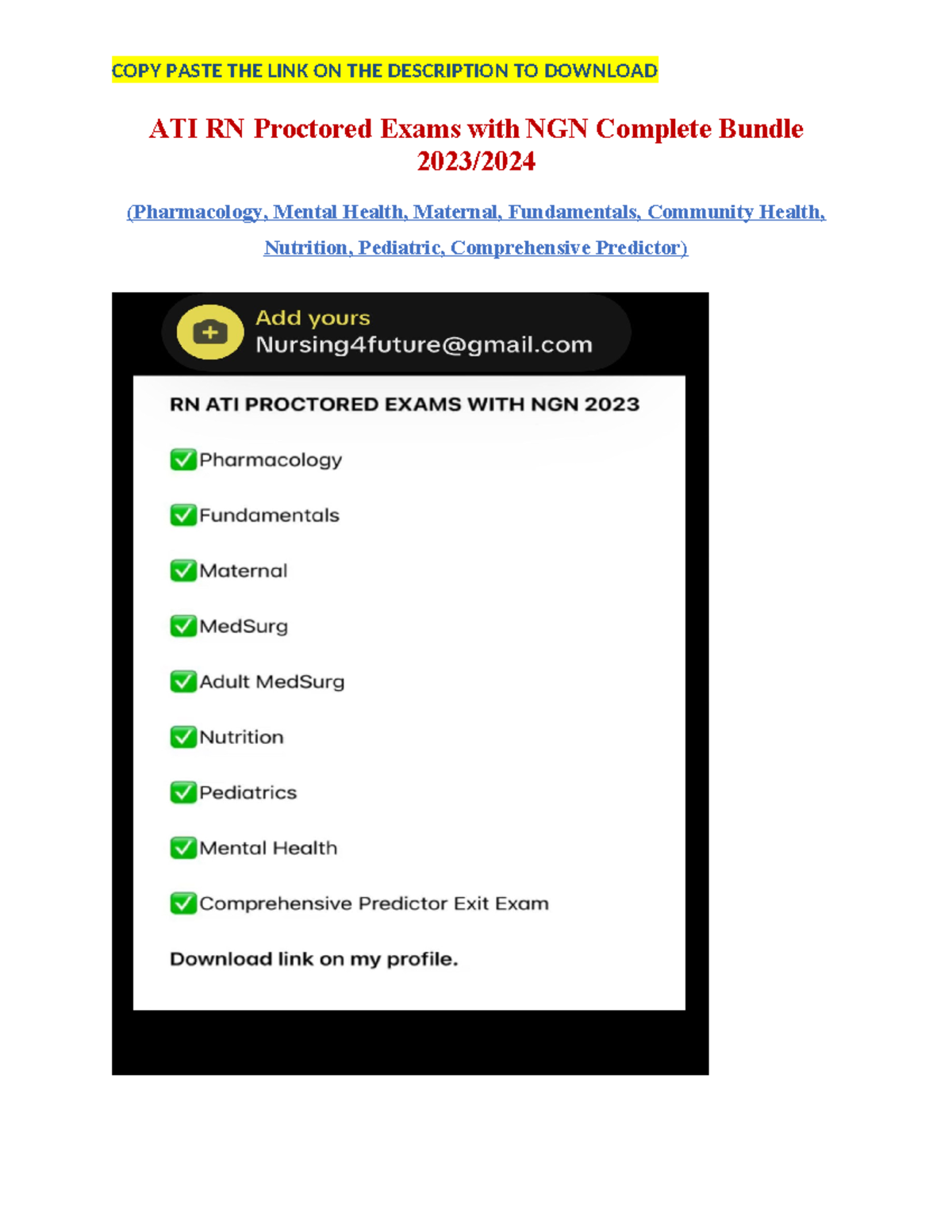 ATI RN Proctored Exam (Copy Paste Downmload link below) - ATI RN ...