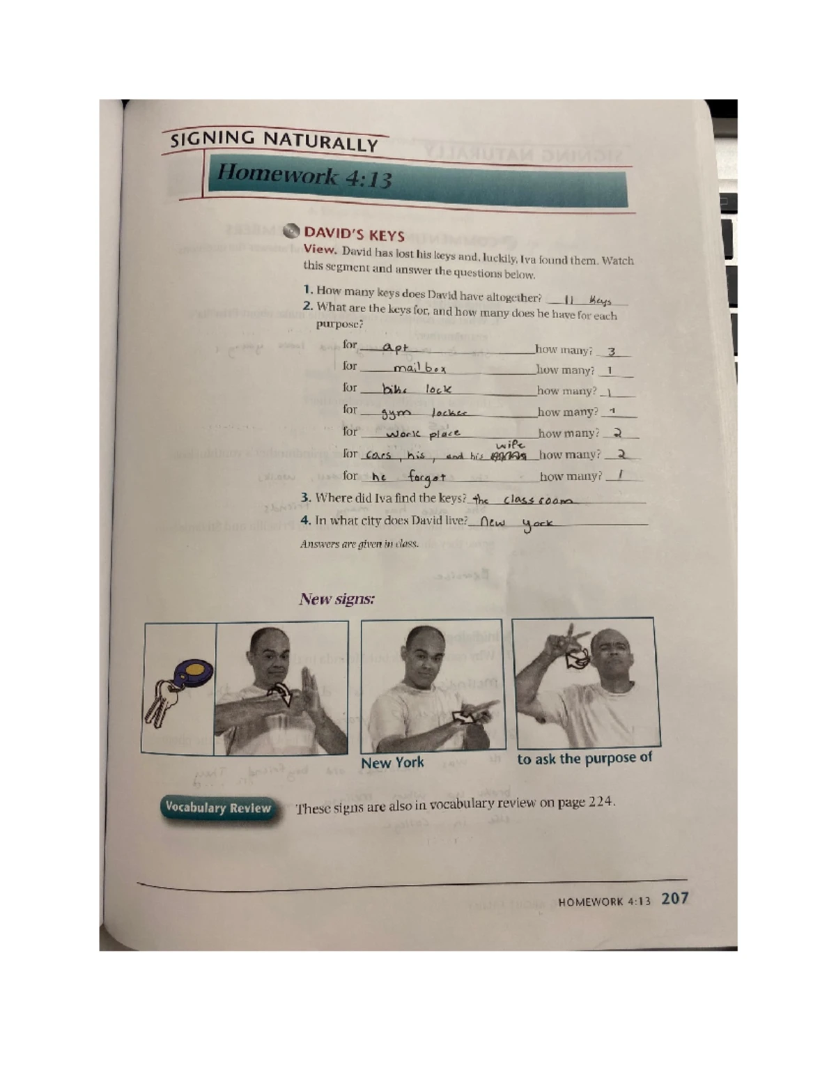 ASL 6 - chapter 6 lesson 15 assignments - 6. SIGNING NATURALLY Homework ...