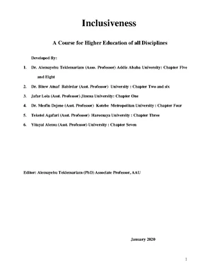 Inclusiveness Module - Freshman course - Inclusiveness A Course for ...