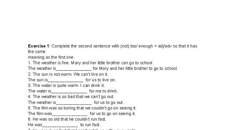 BTVN GR8A 18 11 - Exercise on Sentence Transformation Techniques - Studocu