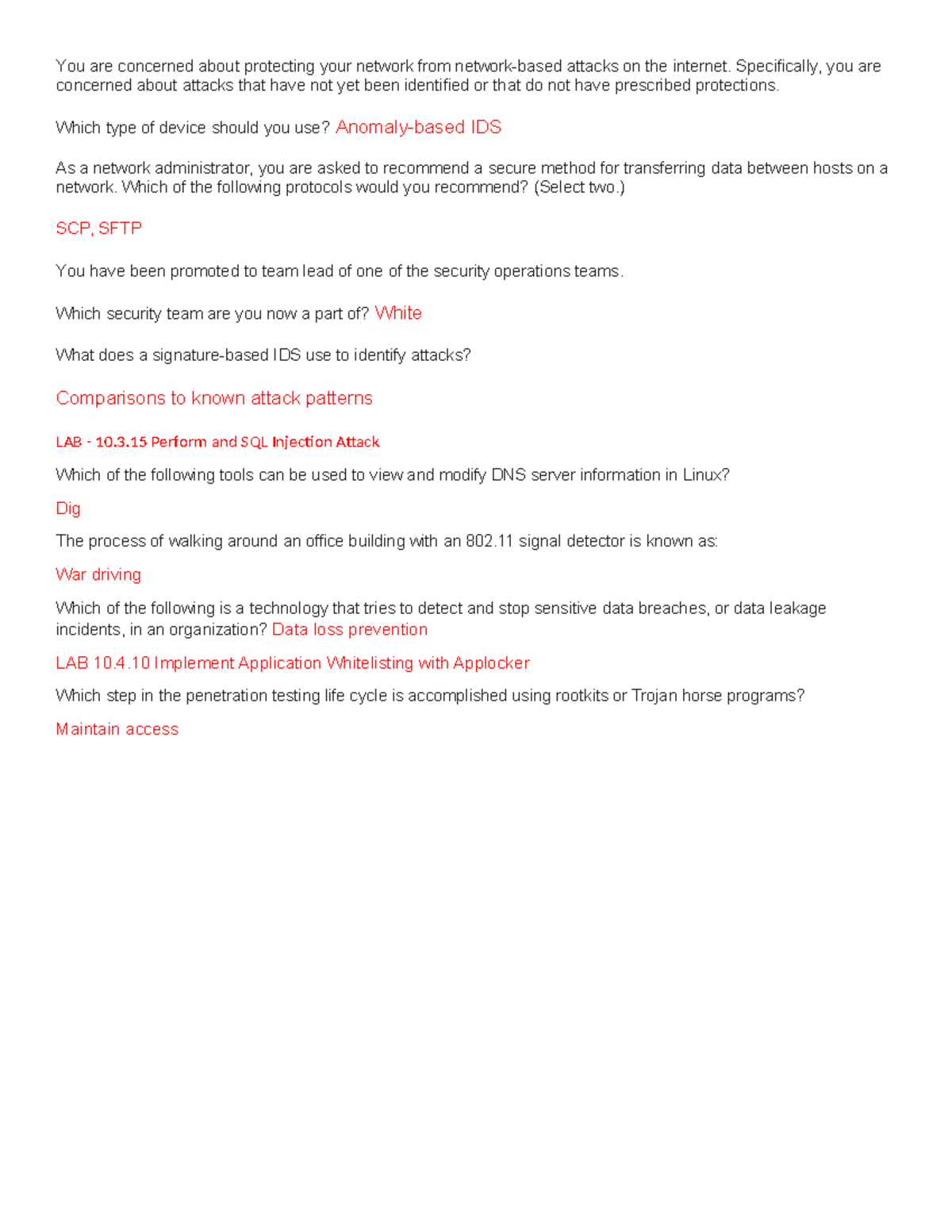 CIS333 - Week 7 Security Assessment & Lab Notes on IDS and Protocols ...