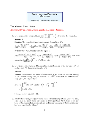 1521 Cheat Sheet - Summary Calculus for Computing - s & ⑳ S a · o · · S ...