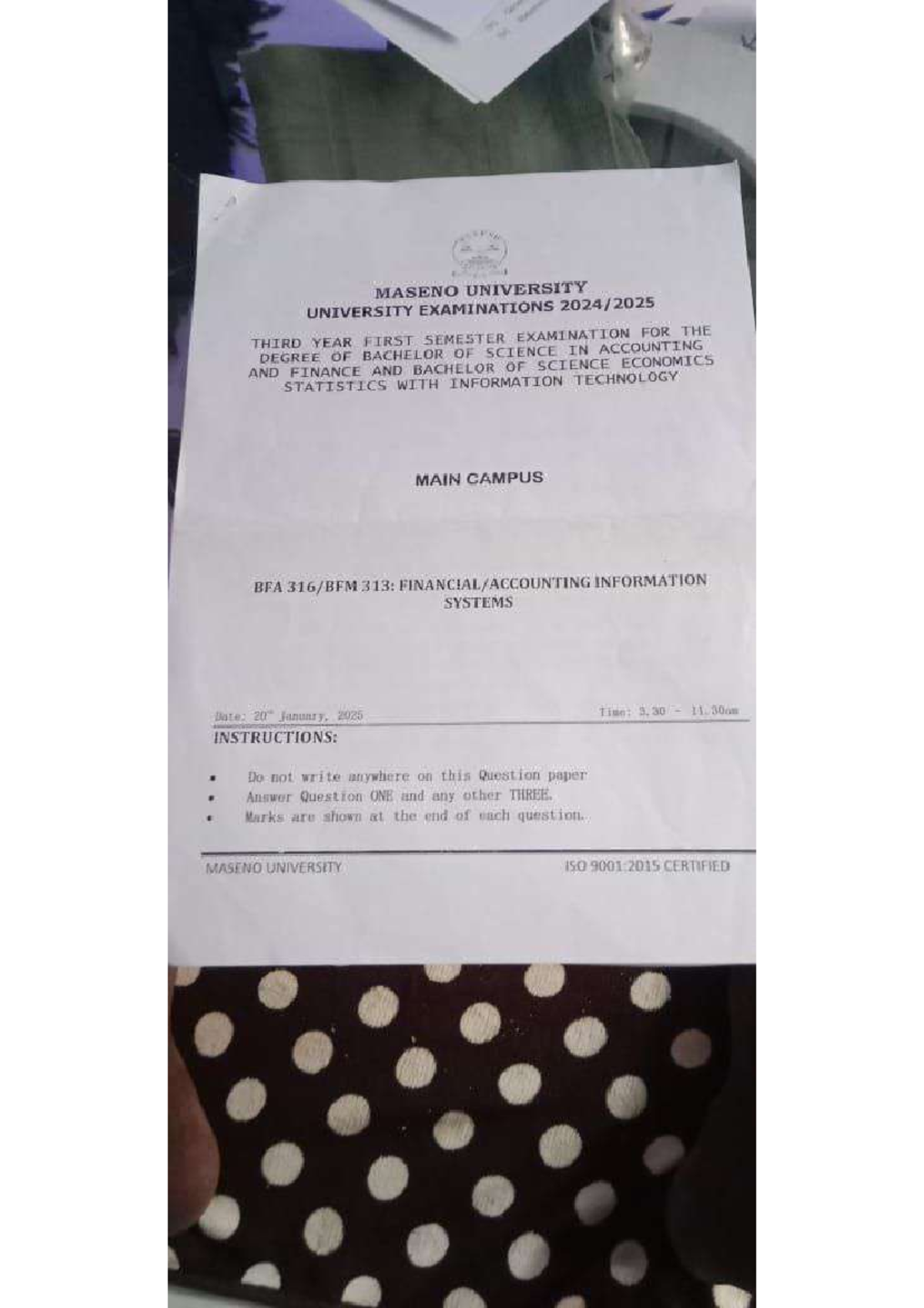 BFA 313: AIS FIS Exam - Accounting Info Systems Overview - Studocu