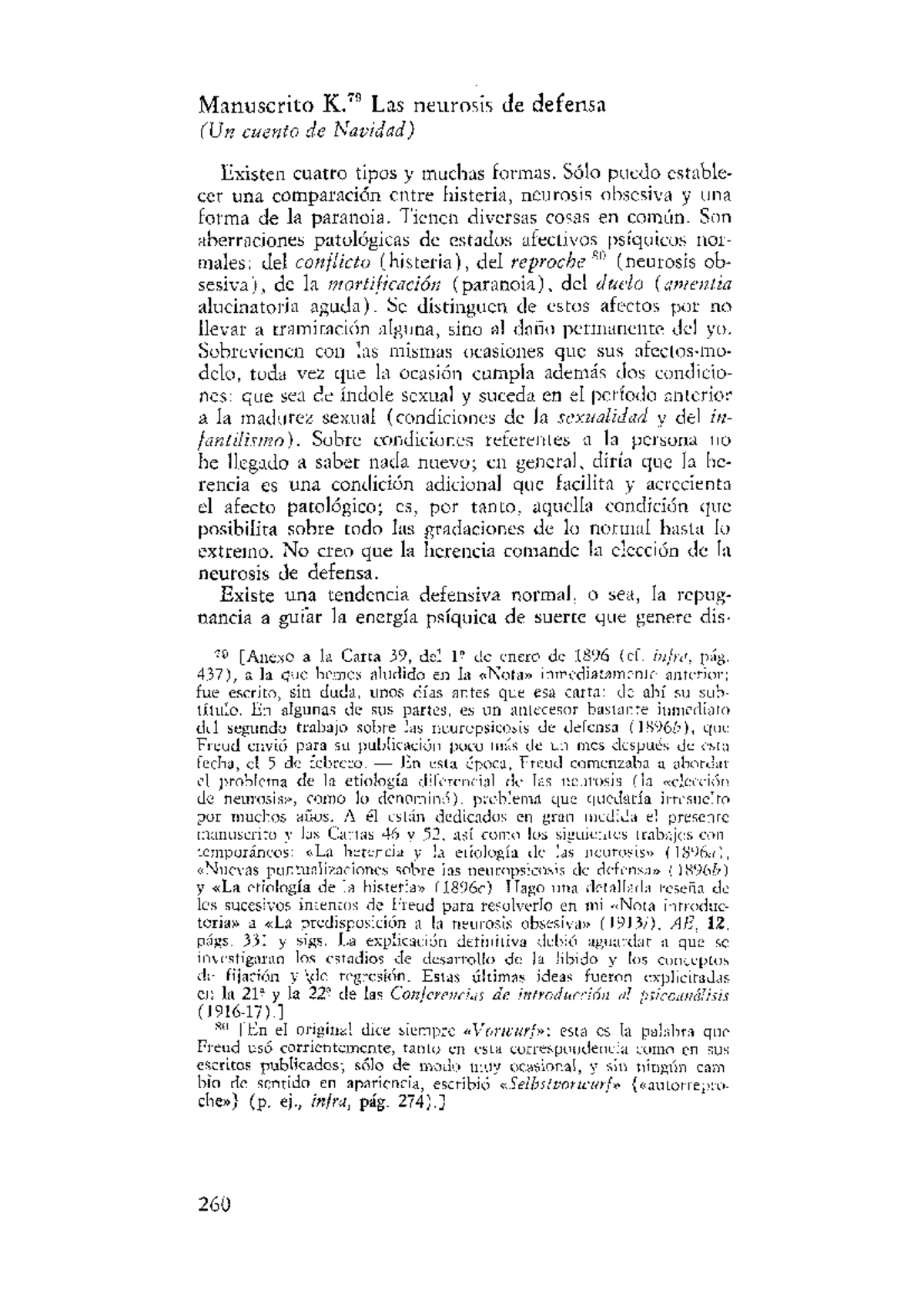 Manuscrito K.79: Comparación de Neurosis de Defensa en Freud - Studocu