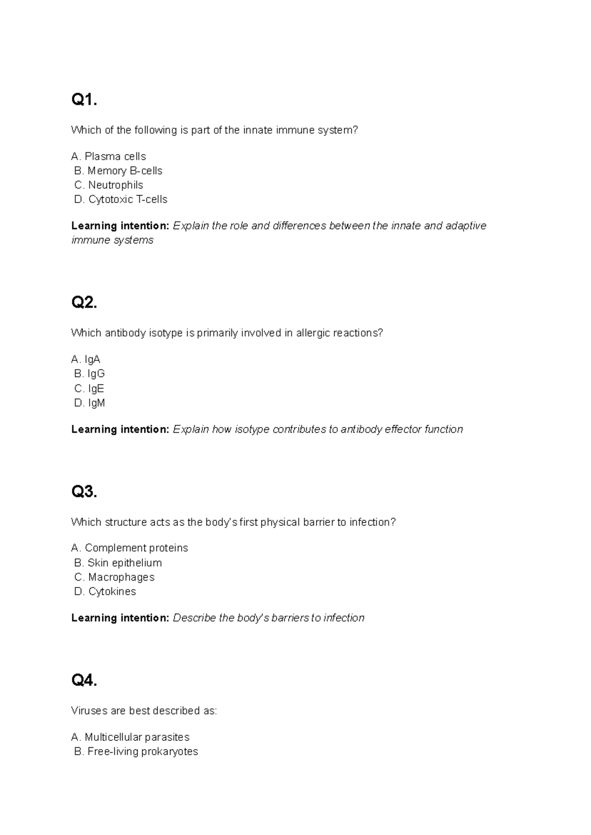 Practice MST 2: Immune System Concepts and Mechanisms - Studocu