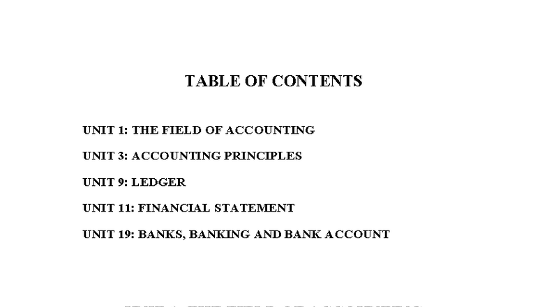 English for Accounting: Units 1, 3, 9, 11, 19 - Student Book Overview ...