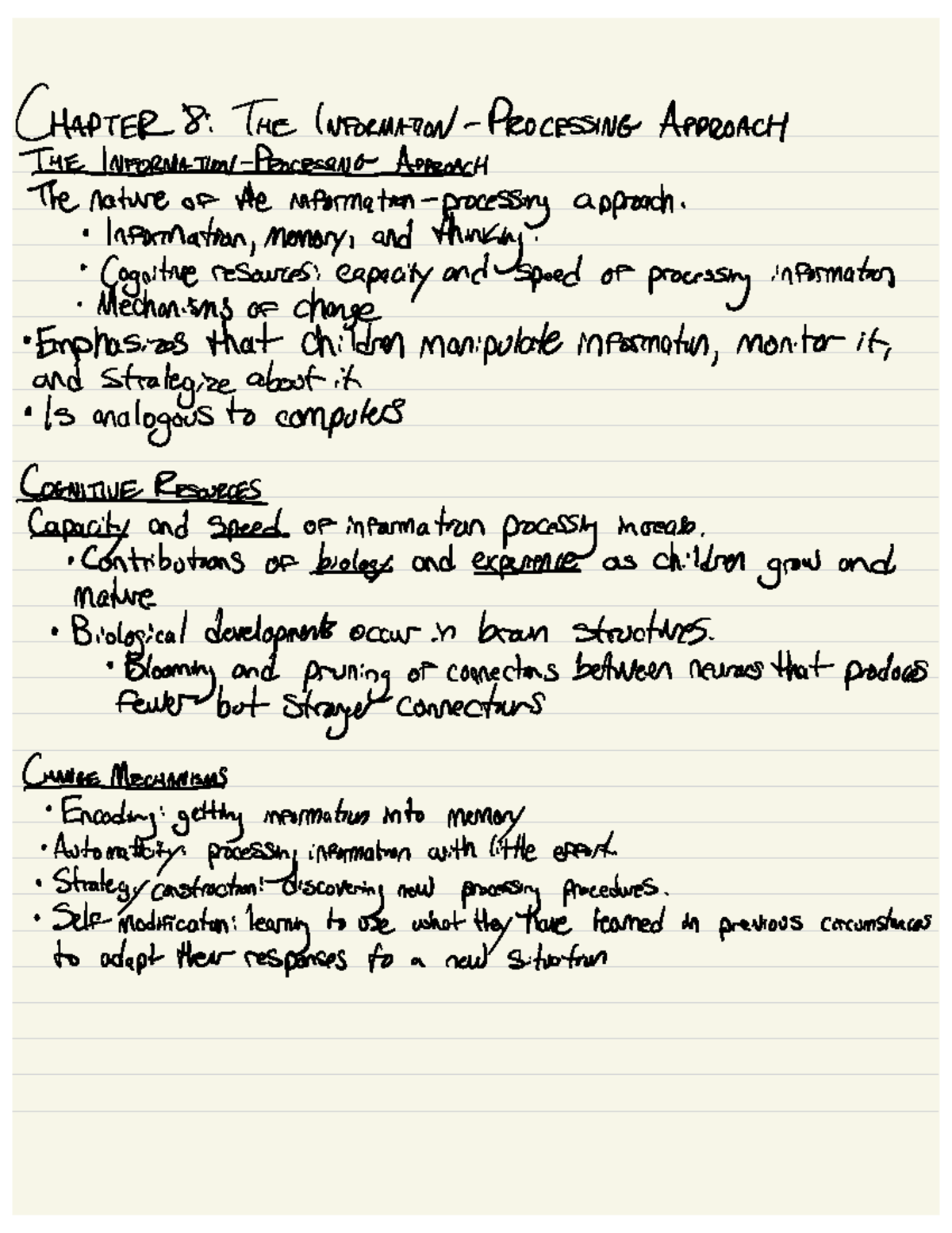 Chapter 8- The Information Processing Approach - ####### CHAPTER 8 ...