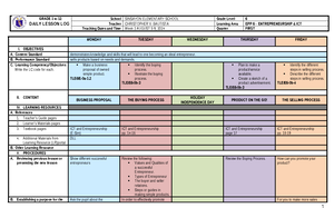 DLL TLE-ICT WEEK 1 - DLP FOR ICT - GRADE 6 DAILY LESSON LOG School ...