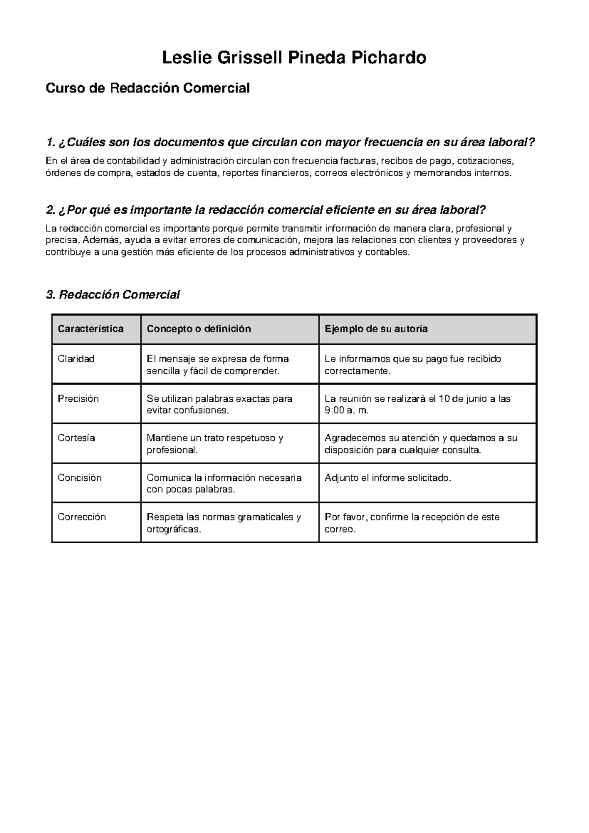 Tarea de Redacción Comercial 1 - Leslie Pineda V2 - Studocu