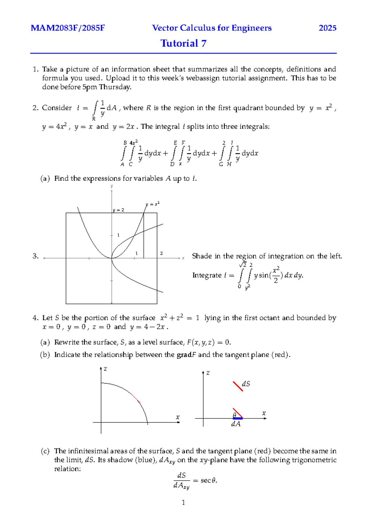 Tut07 2025 - Tutorial 07 worksheet. - MAM2083F/2085F Vector Calculus ...
