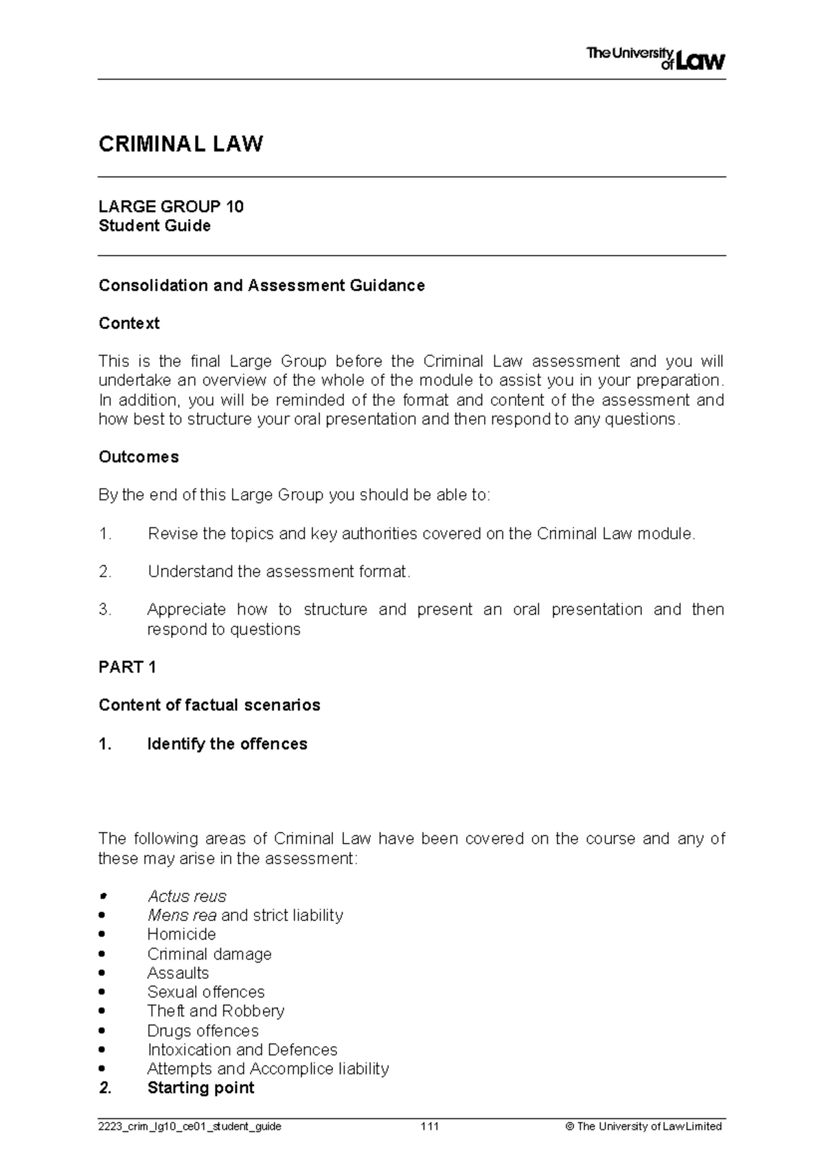 Criminal Law Unit 7: Student Guide on Theft and Robbery Concepts - Studocu