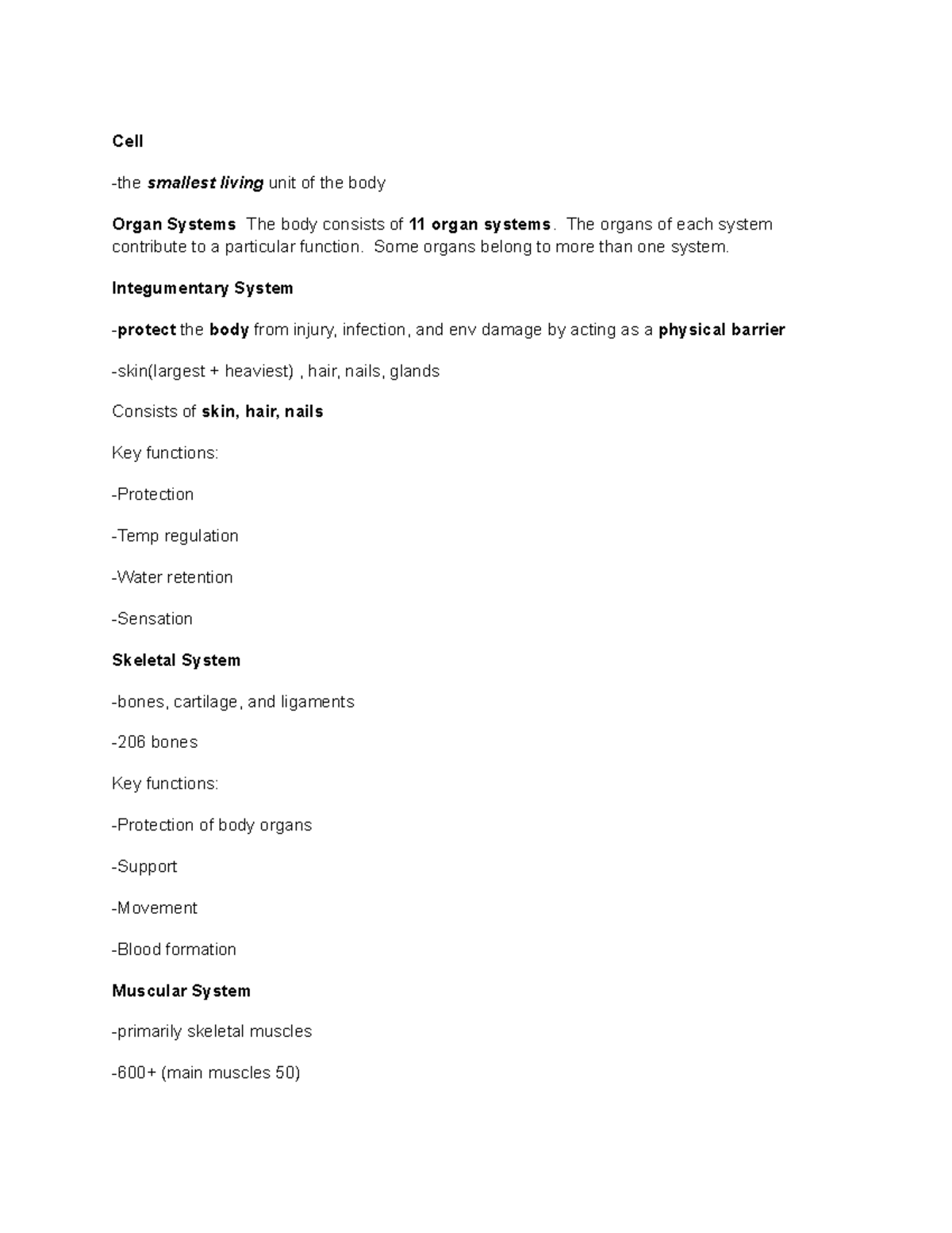 Anatomy Module 1: Overview of Organ Systems and Homeostasis - Studocu