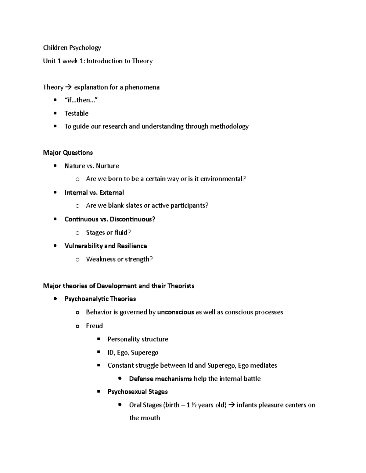 Child psych unit 2 piaget's theory of infant development - Child ...
