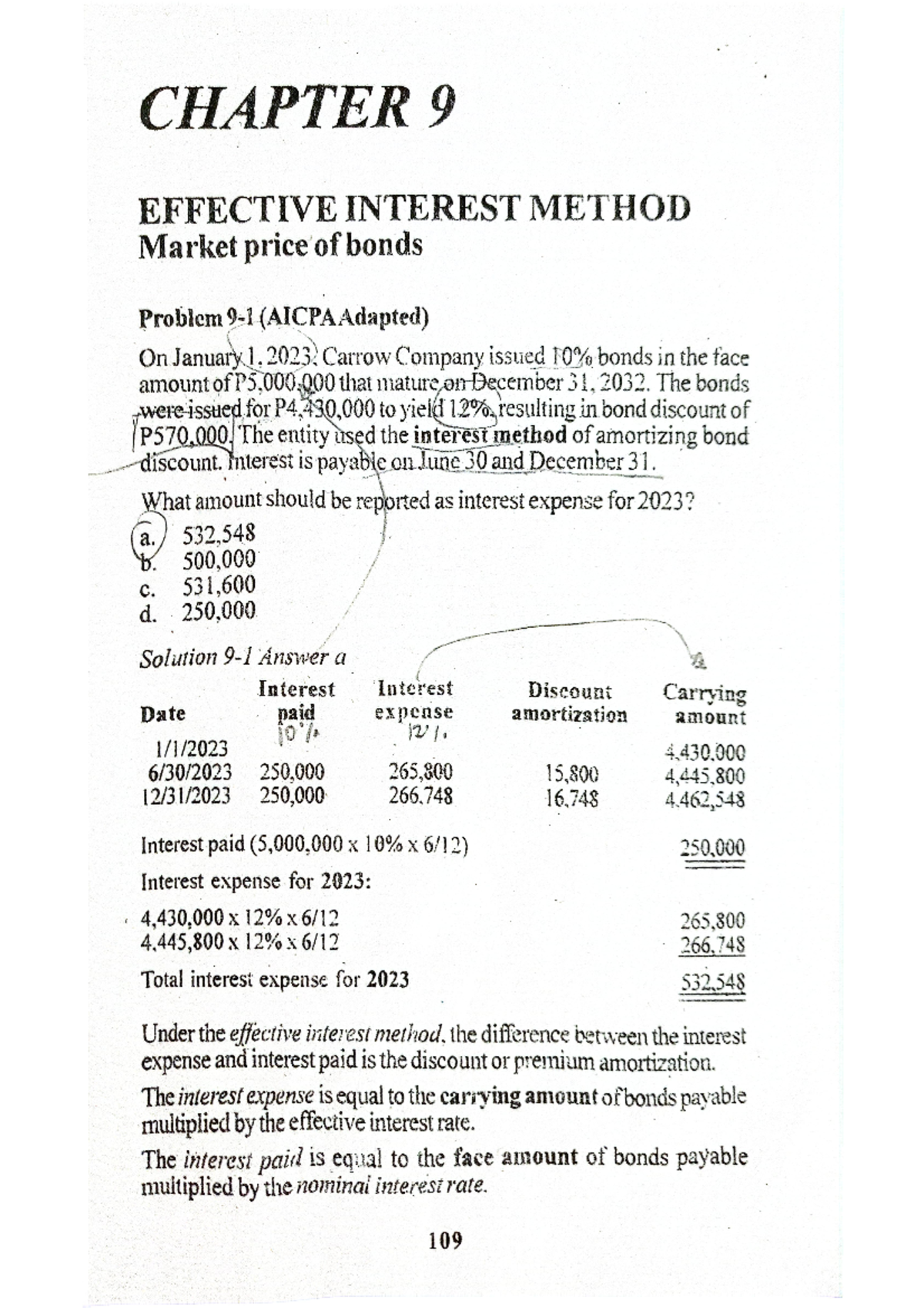 Chapter 9: Effective Interest Method & Bond Amortization Problems - Studocu