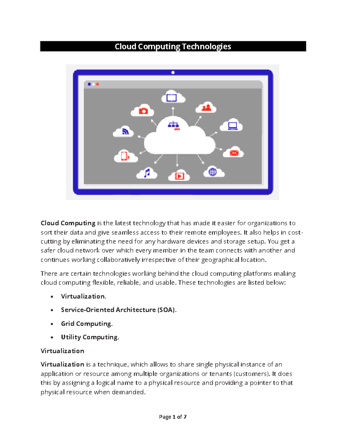 Topic 2 Cloud Comuting Cloud Computing Technologies Cloud Computing