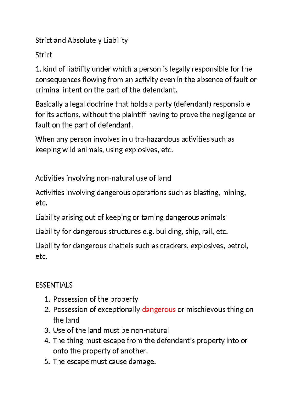 Strict and Absolutely Liability - Strict and Absolutely Liability ...