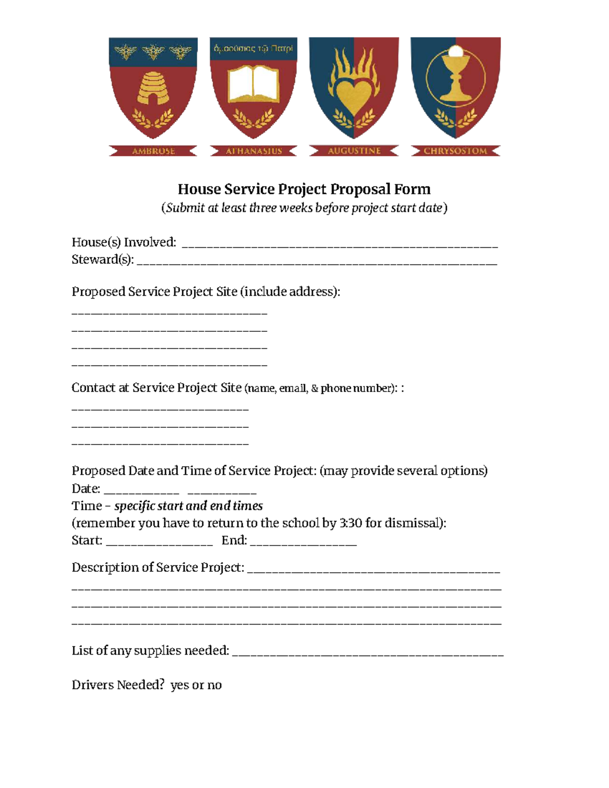 House Service Project Proposal Form - 7 - Studocu