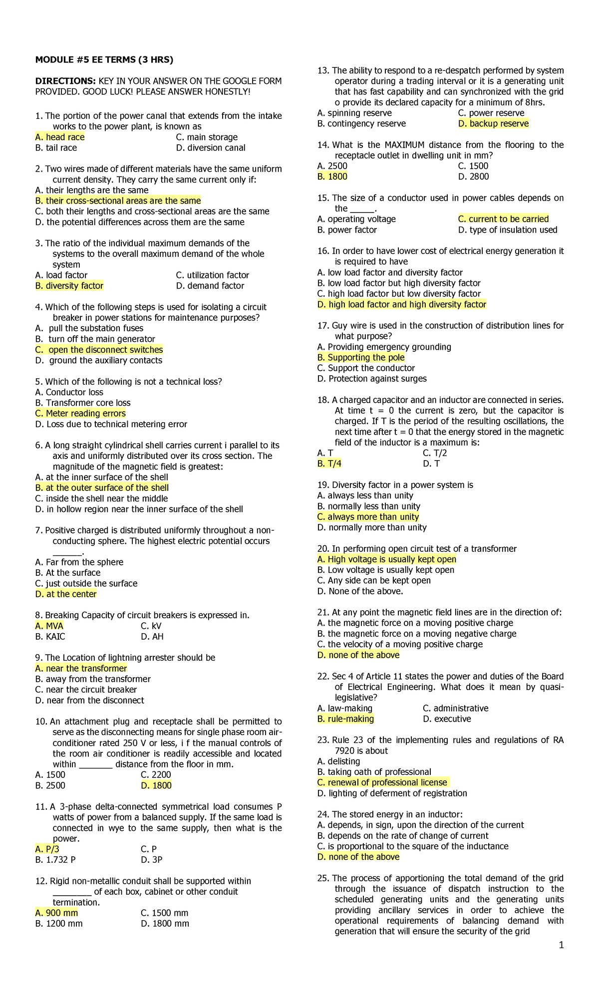 Module 5 EE - Key Terms and Concepts Overview - Studocu