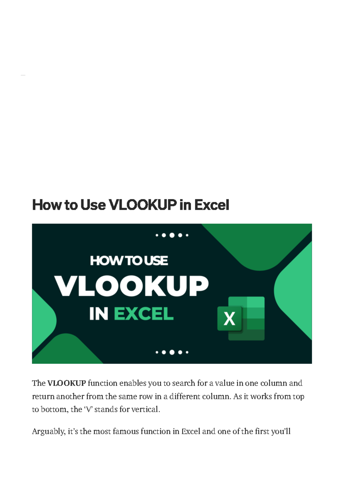 How to Use VLOOKUP in Excel: A Comprehensive Guide - Studocu