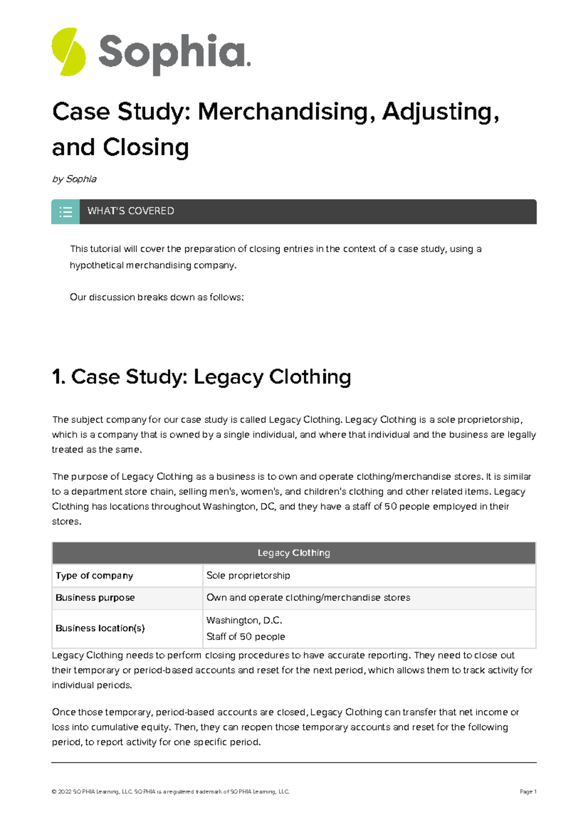 Case Study: Merchandising Closing Entries Analysis (Course Code) - Studocu