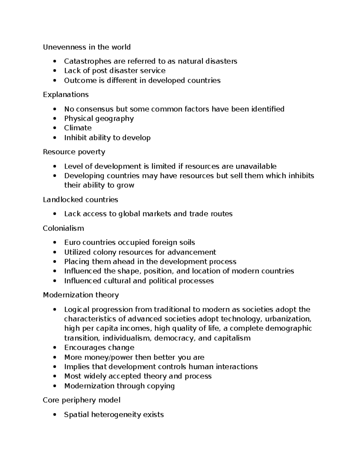 Global Development Patterns: Theories & Factors Examined - Studocu