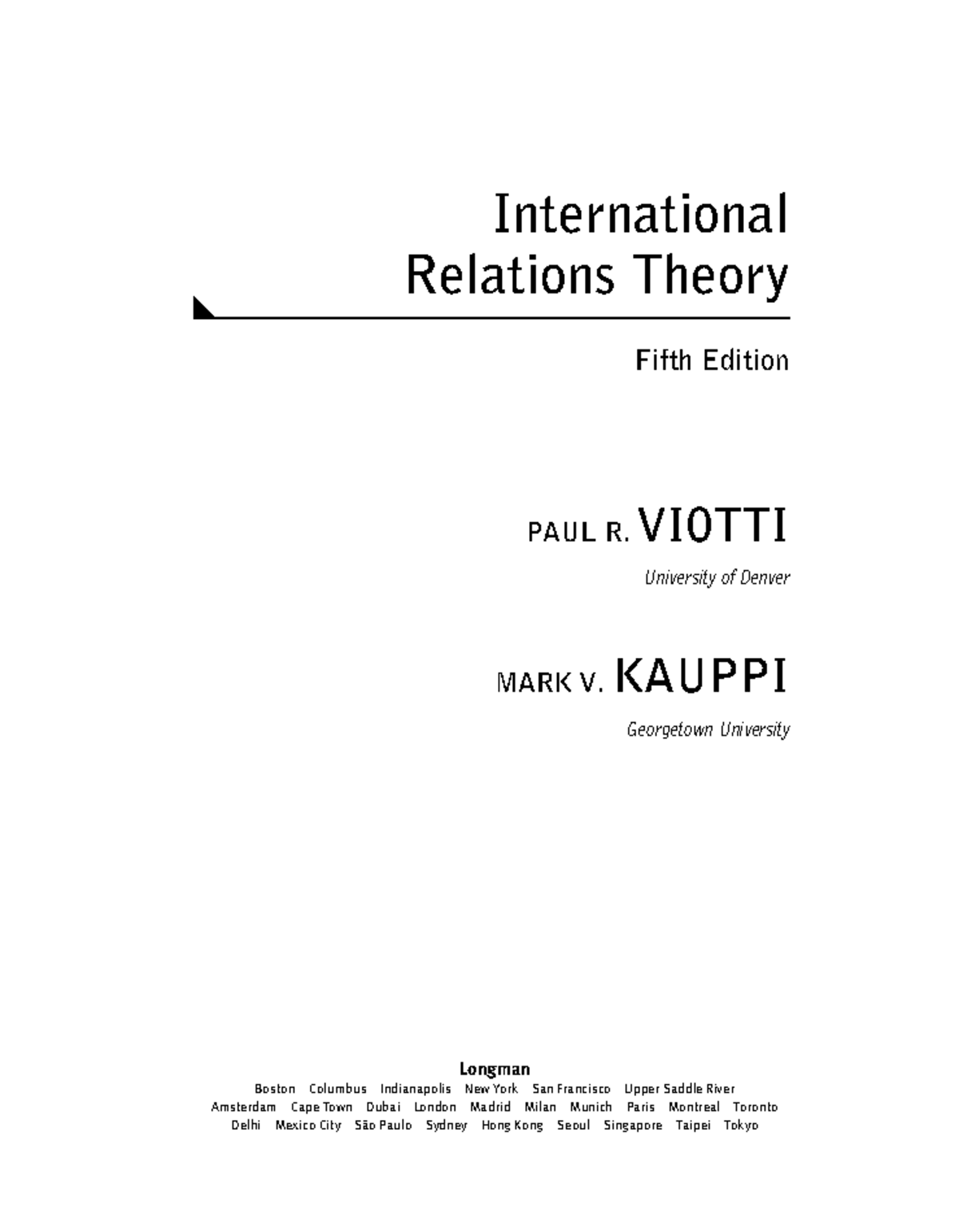 International Relations Theory: Key Concepts and Perspectives (IR 101 ...