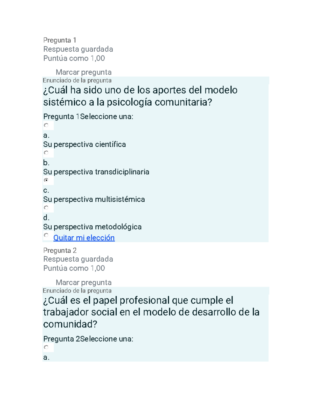 Examen Final: Desarrollo y Ciudadanía Comunitaria (DC-101) - Studocu