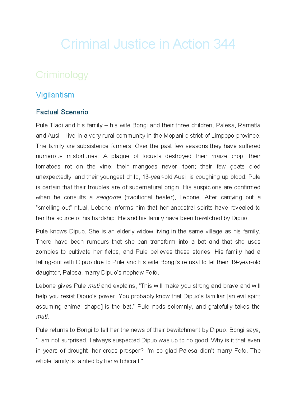 Criminal Justice in Action 344: Vigilantism and Community Dynamics ...