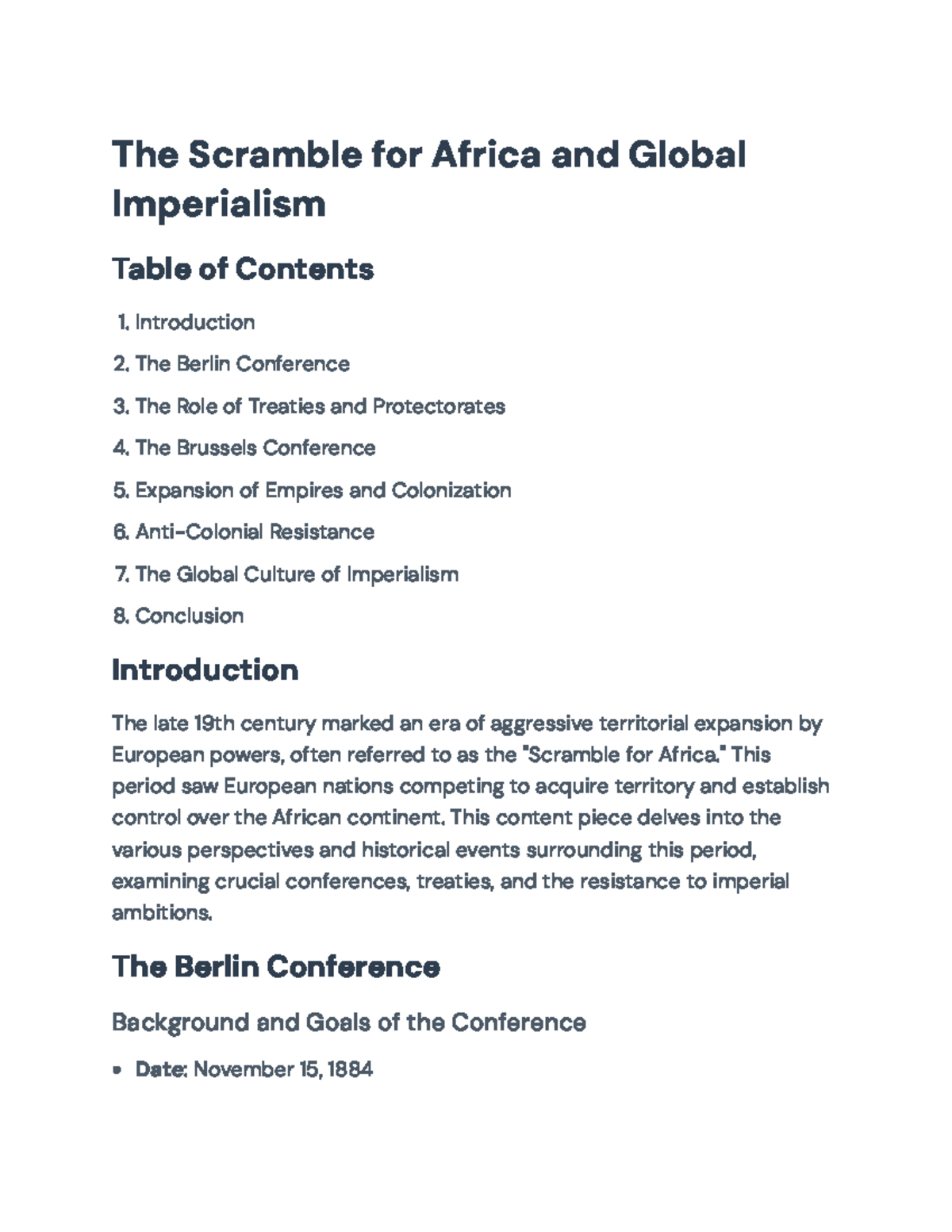 The Scramble for Africa: A Study of Global Imperialism and Resistance ...