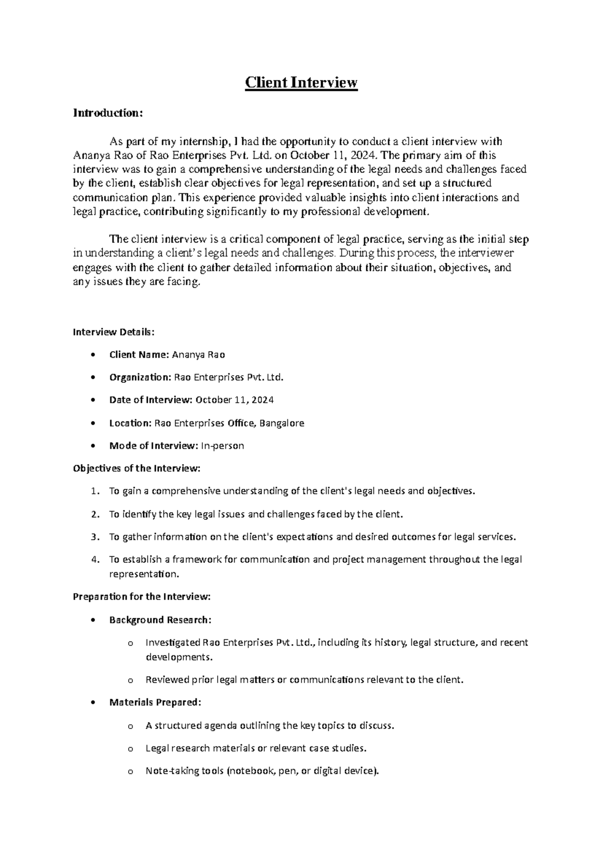 Client Interview for Legal Aid: Filing Petitions & Documentation ...