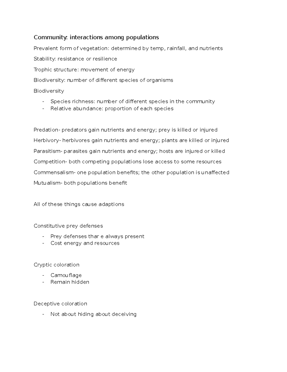 Ecological Communities: Interactions, Stability, and Biodiversity ...