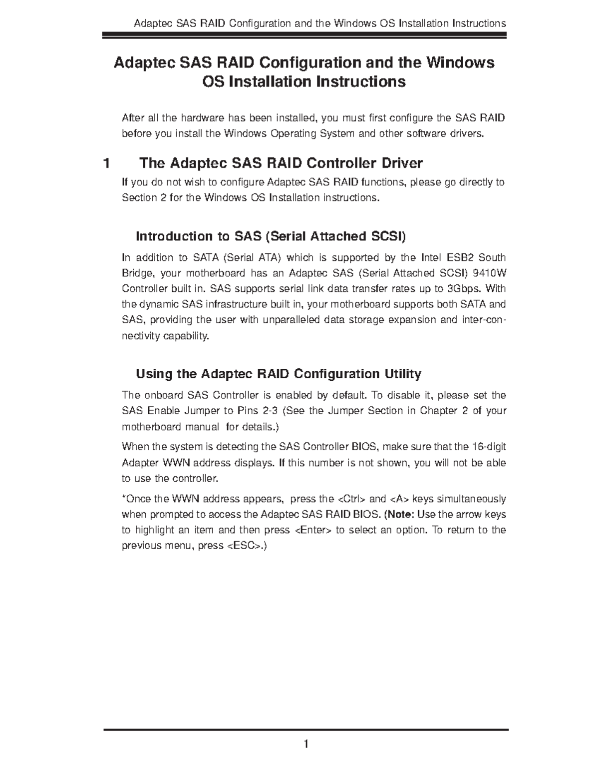 RAID SAS Adaptec - describe the raid storage - Adaptec SAS RAID ...
