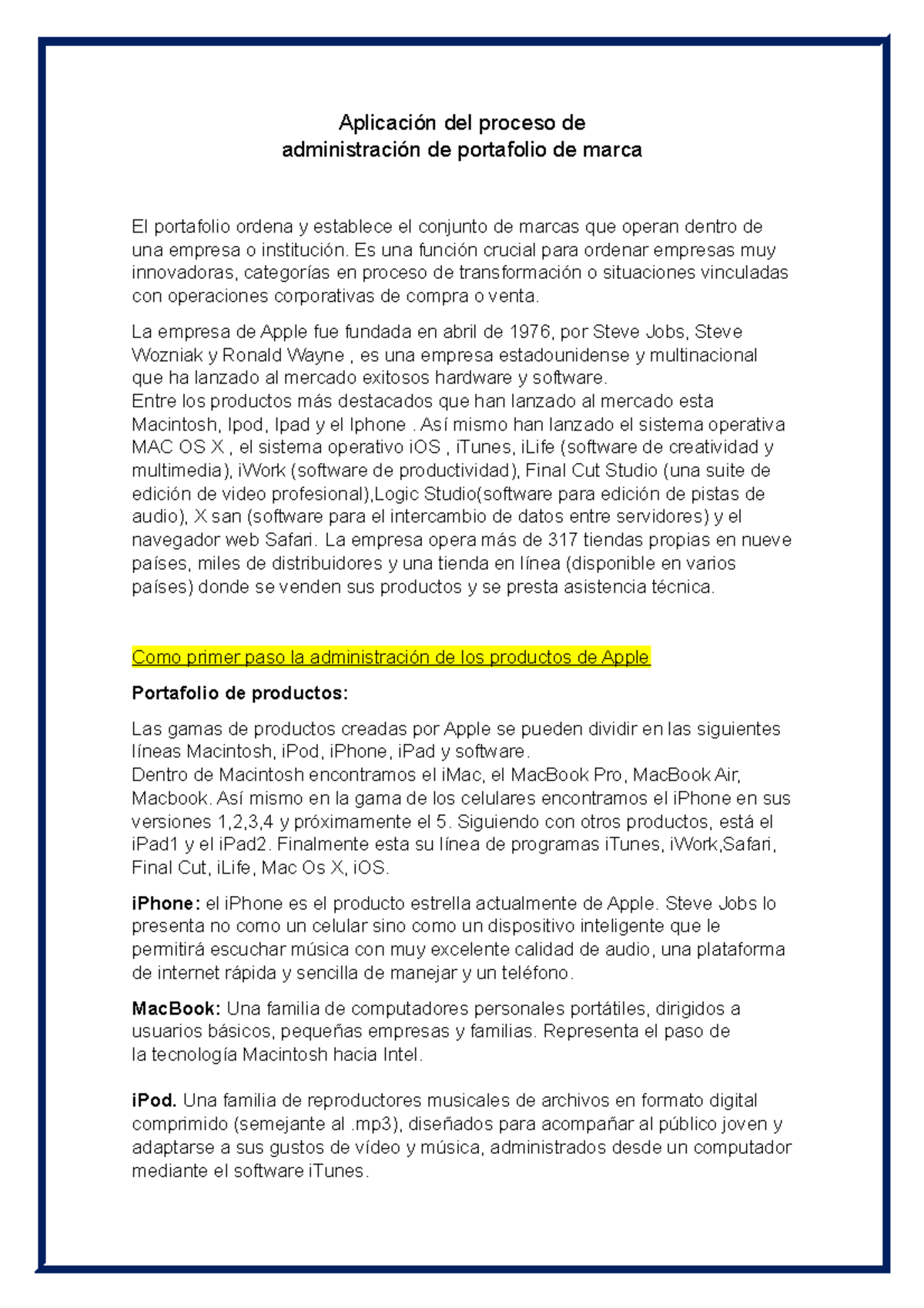 Administración del Portafolio de Marcas de Apple - Estudio Detallado ...