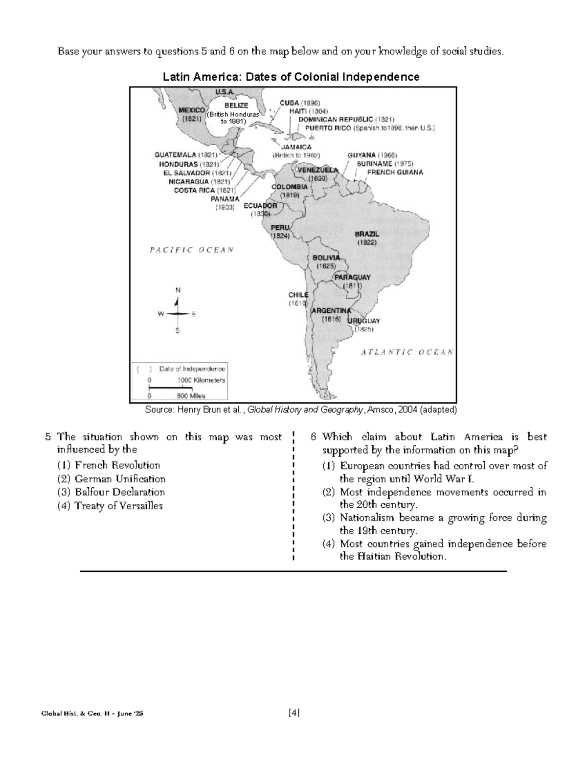 LA Question: Colonial Independence in Latin America (June 2025) - Studocu