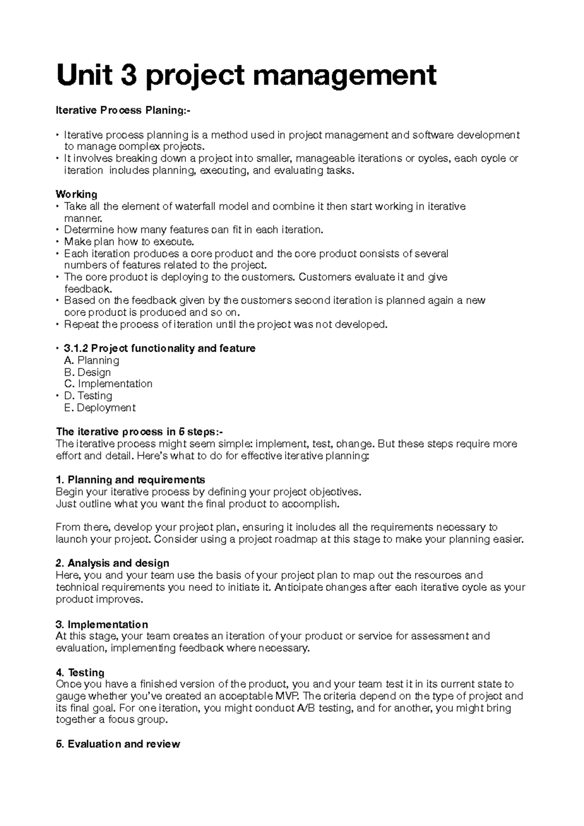 Iterative Project Management in Unit 3: Methodologies and Benefits ...