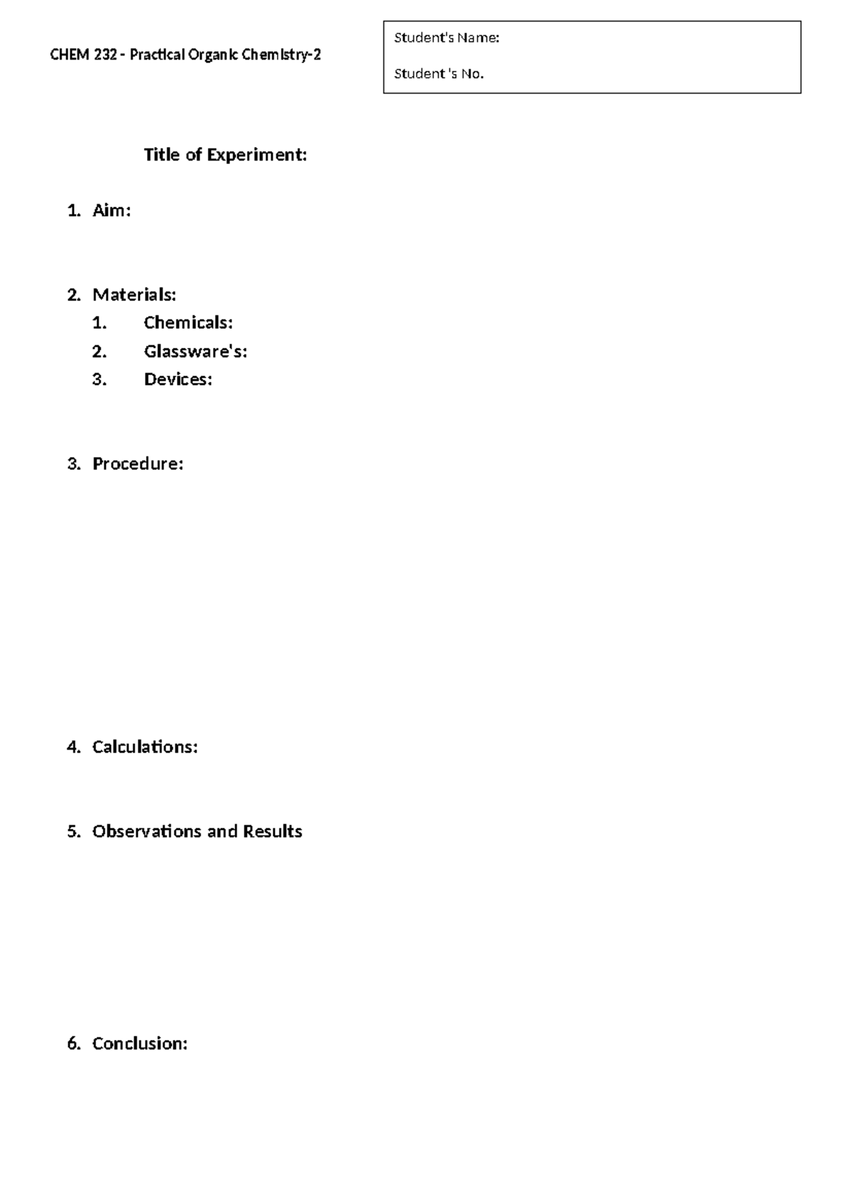 Practical organic chemistry-2 sheet - Chemical engineering analysis ...