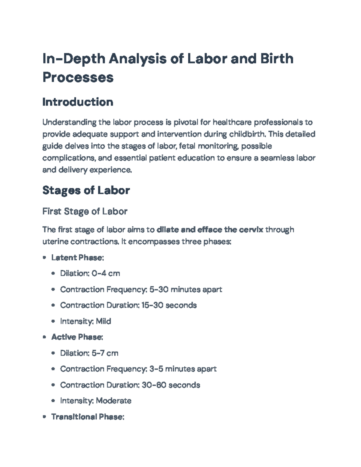 Comprehensive Guide to Labor and Birth Processes (NUR 302) - In-Depth ...