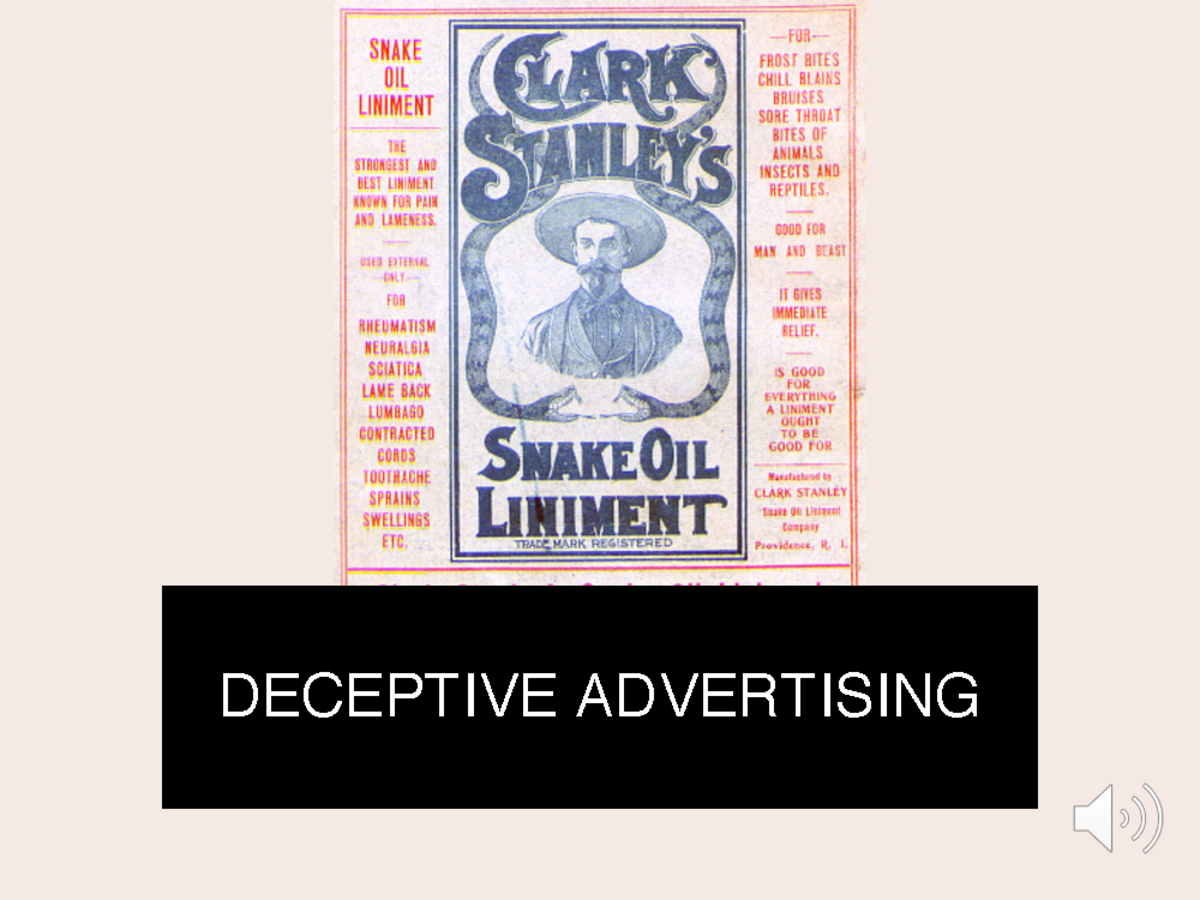 PHI2043F- 2021 - WEEK 6 - lecture 2 summary - DECEPTIVE ADVERTISING ...