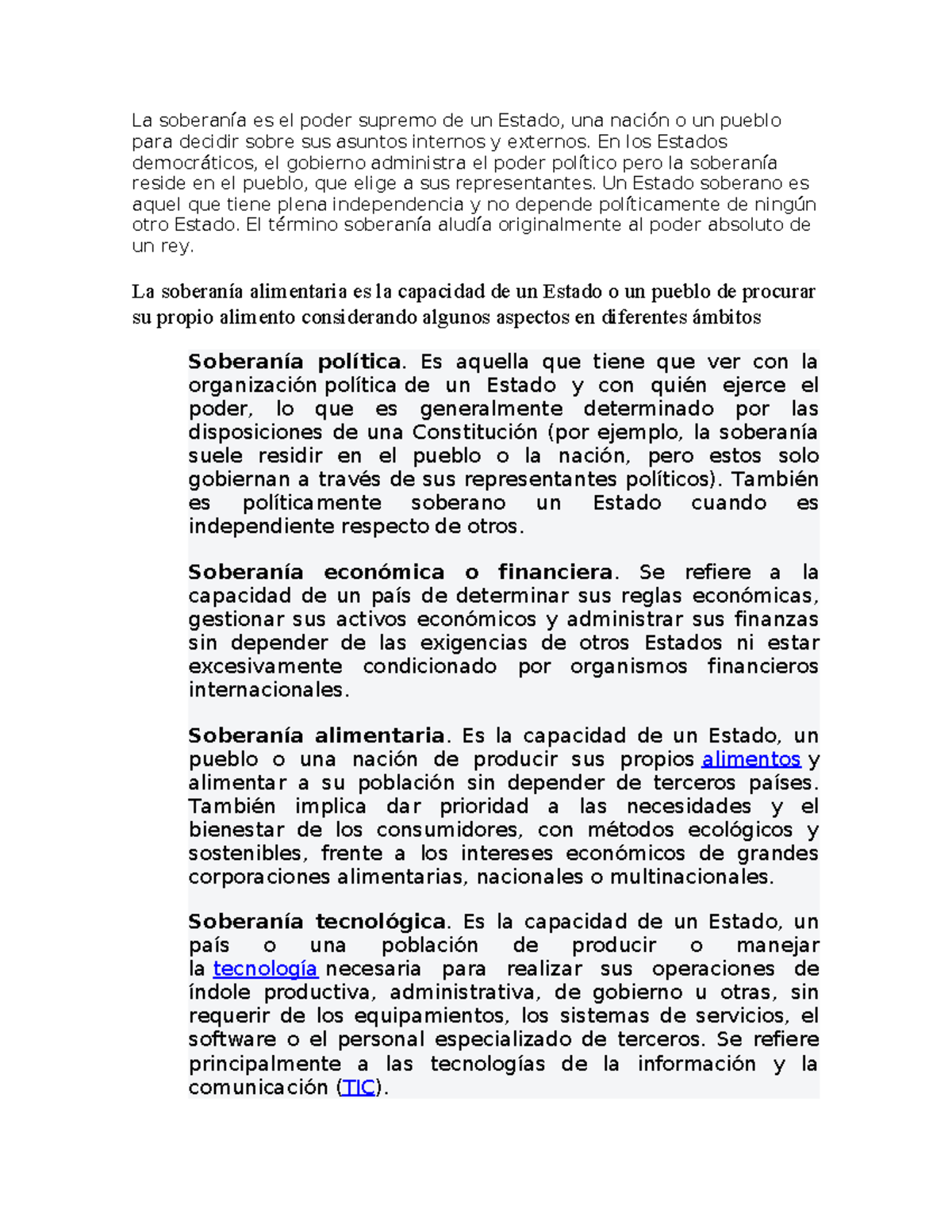 Material de Apoyo sobre Soberanía y Antiimperialismo - Studocu