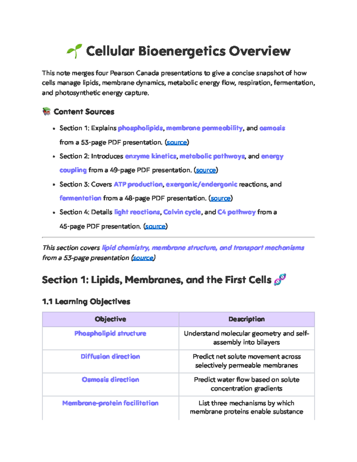 BIO CHAP 6-10 - LECTURE NOTES: Cellular Bioenergetics and Membrane ...