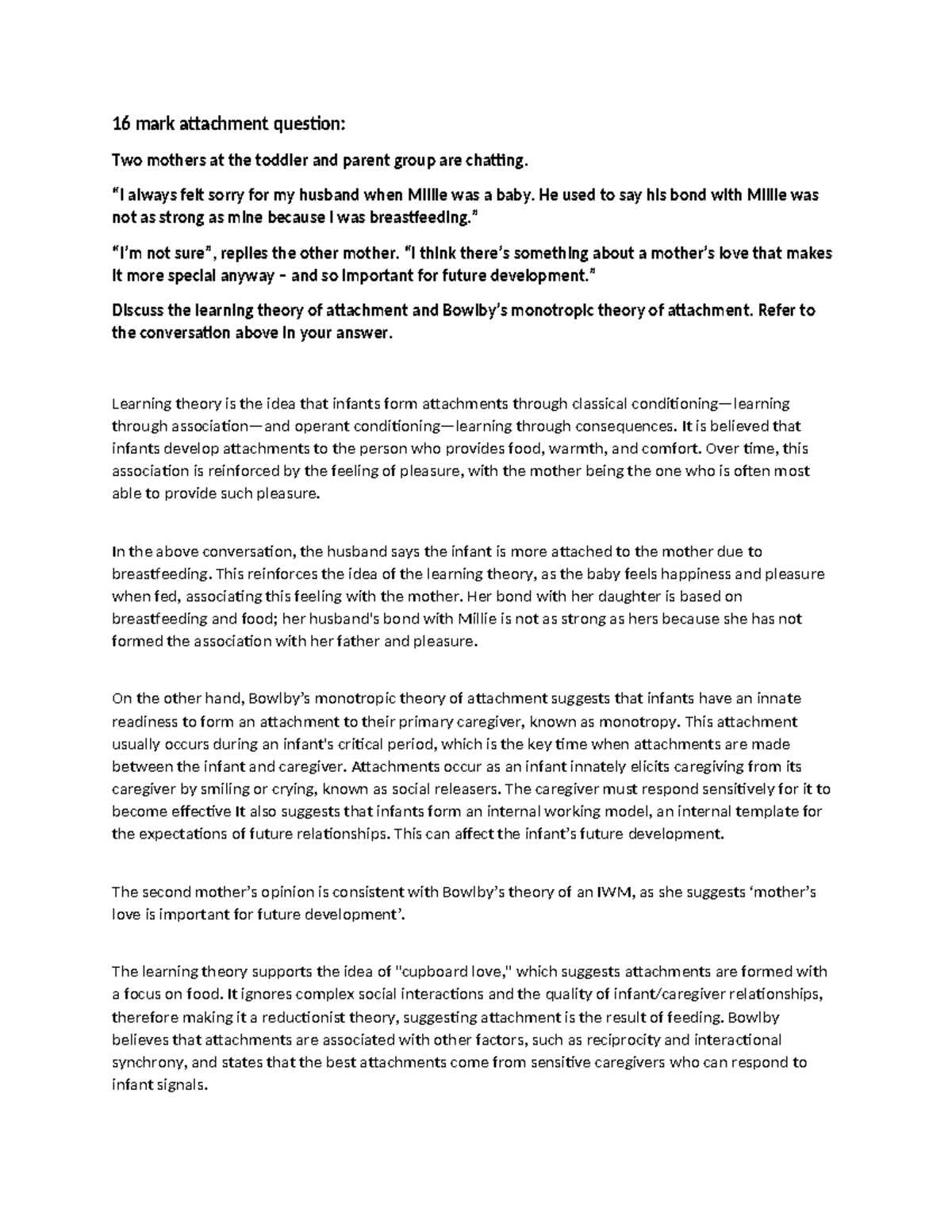 Attachment Theories: Bowlby's Monotropic & Learning Theory Explained ...