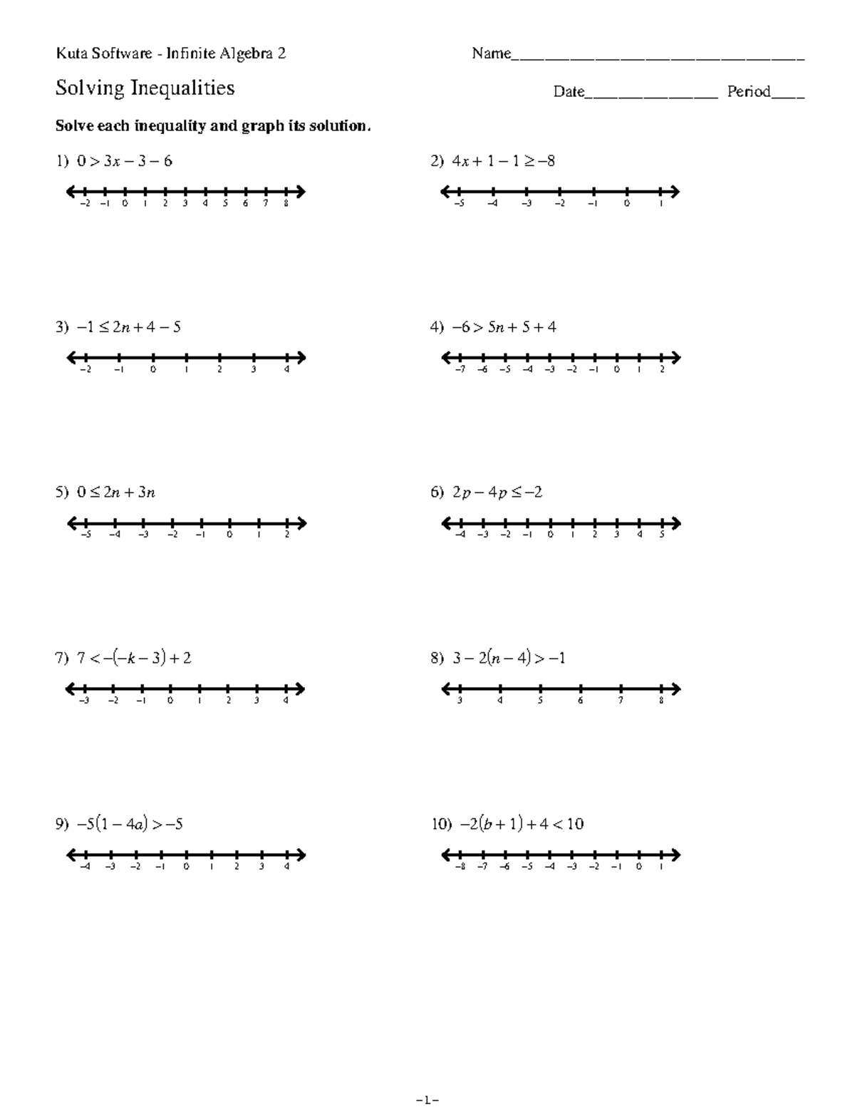 Solving Inequalities Worksheet - MAT133 - Studocu