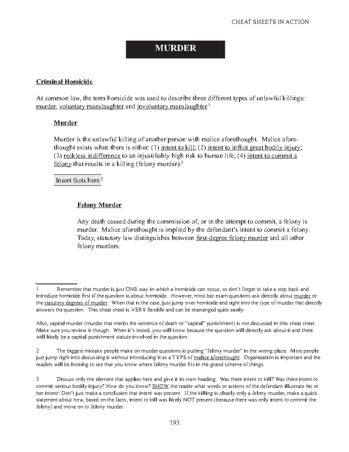 Criminal Law Essay: Murder Analysis Template - Studocu