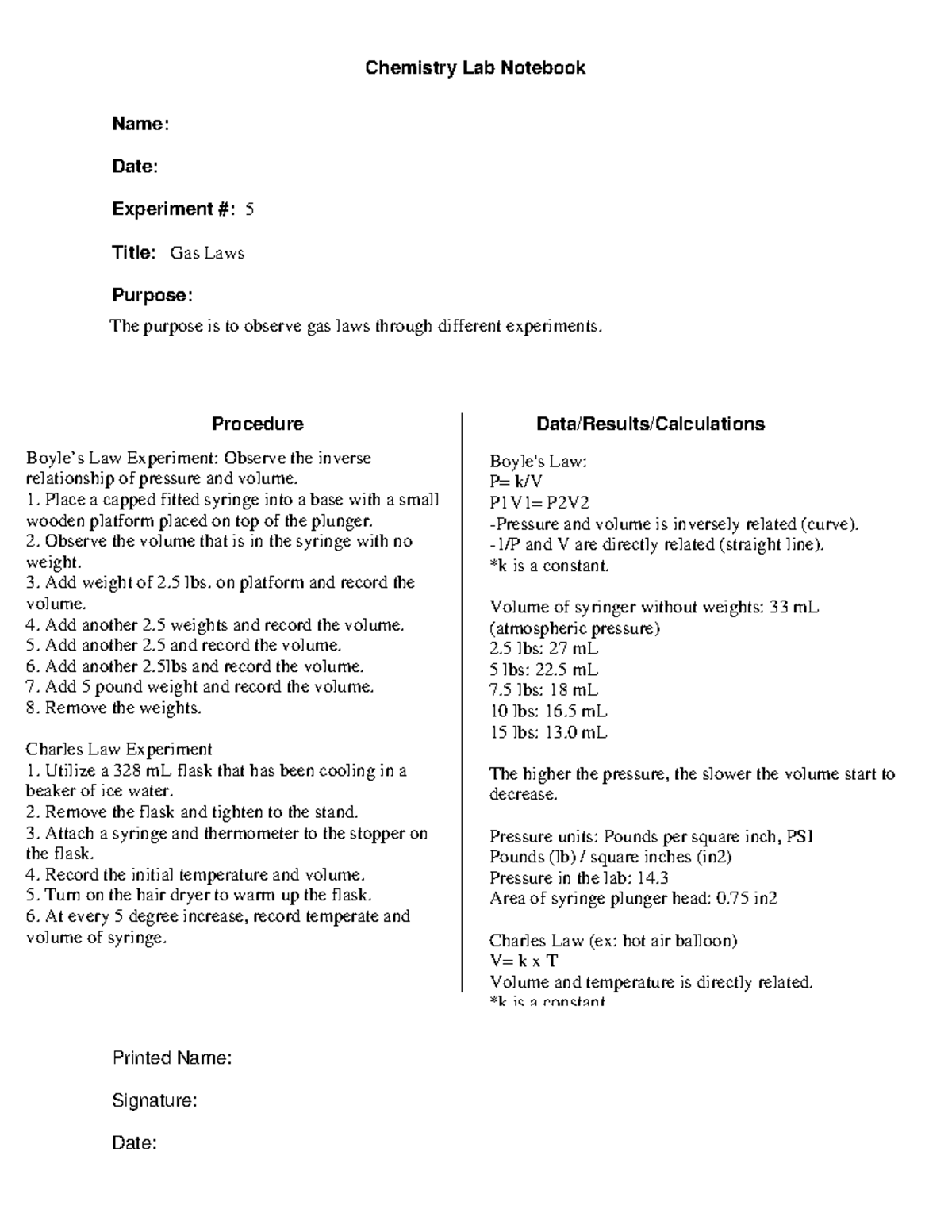 Lab 5 - Experiment Procedures and Results Documentation - Studocu