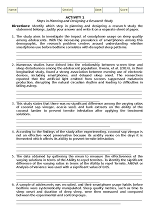 Lesson 1 - Introduction, SOP, and Hypothesis - LESSON 1: Chapter One: Featuring Introduction ...