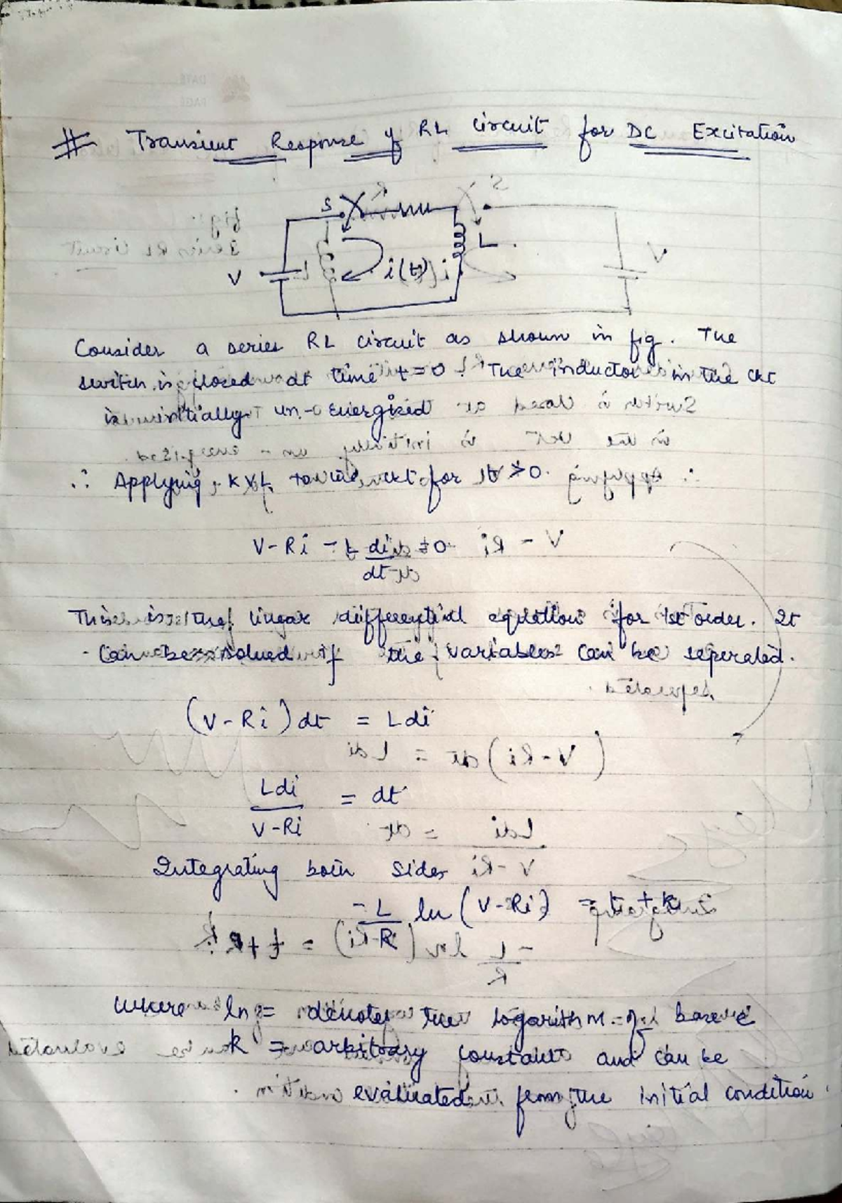Transient response analysis of RL and RC circuits for DC excitation ...