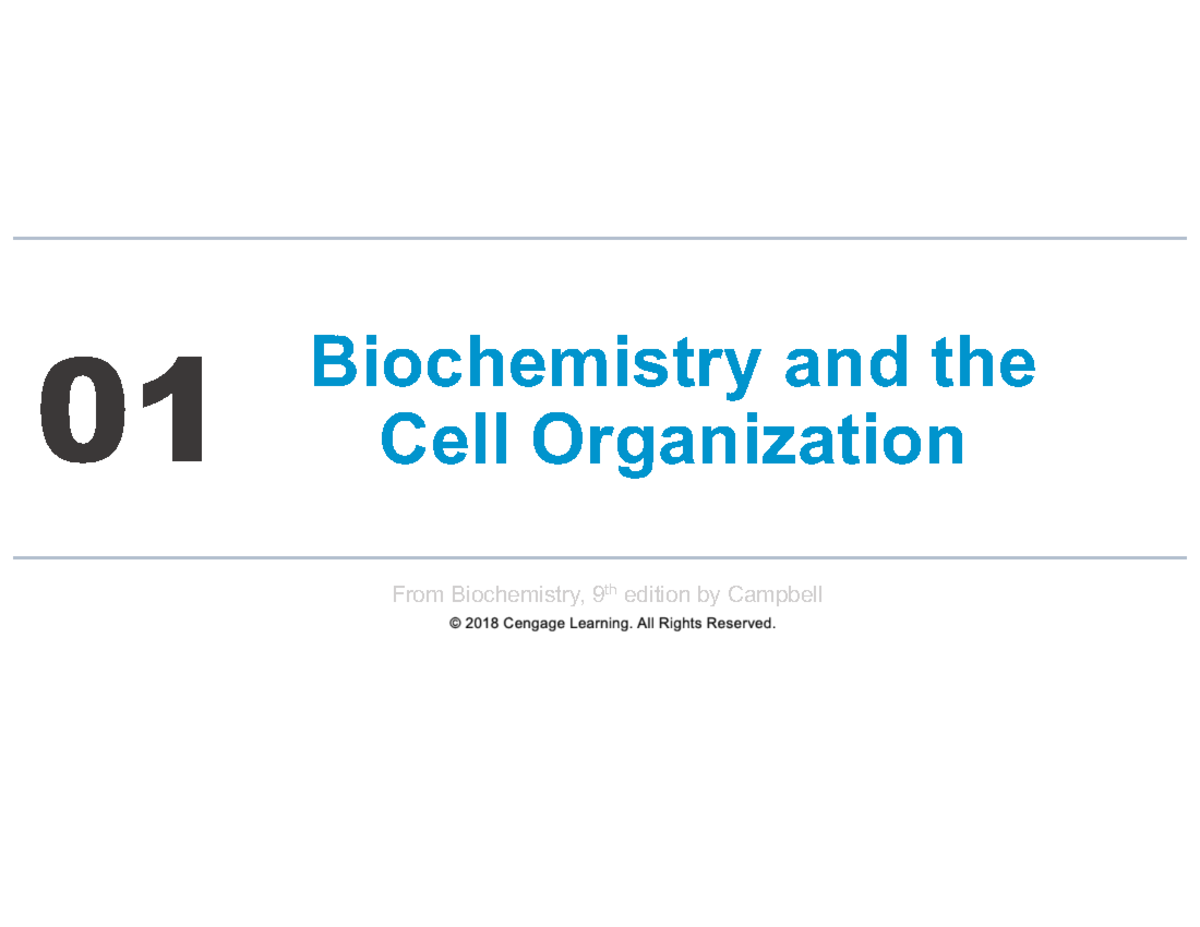01 Biochemistry and the Organization of Cell - 01 Biochemistry and the ...